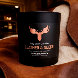 Soy Wax Candle Leather & Suede – Gentle Moose